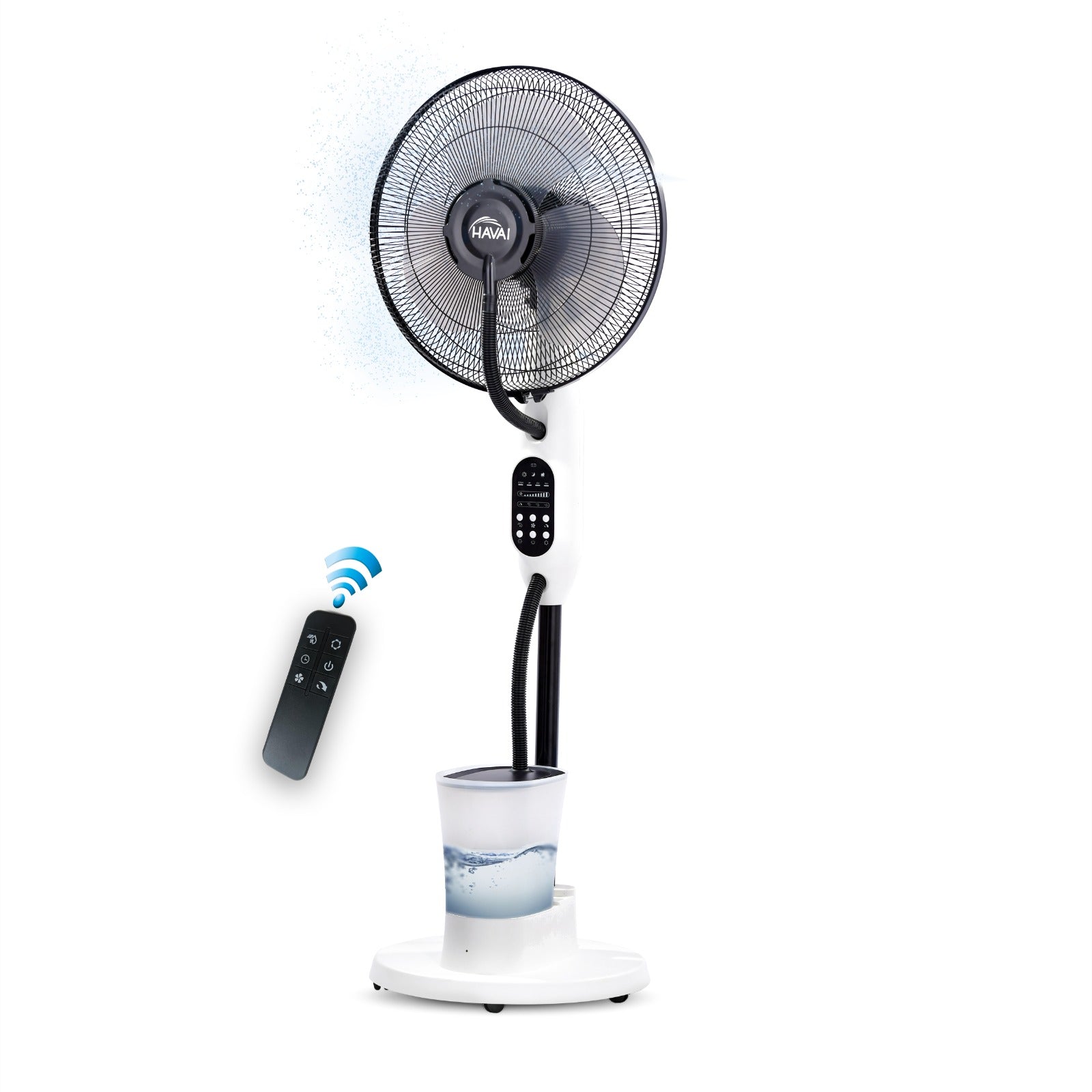 HAVAI Blu Mist Pedestal Fan – 16" Residential Mist Fan | Remote Contro