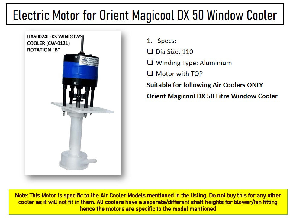 Main/Electric Motor with Pump Body - For Orient Magicool DX 50 Litre W ...